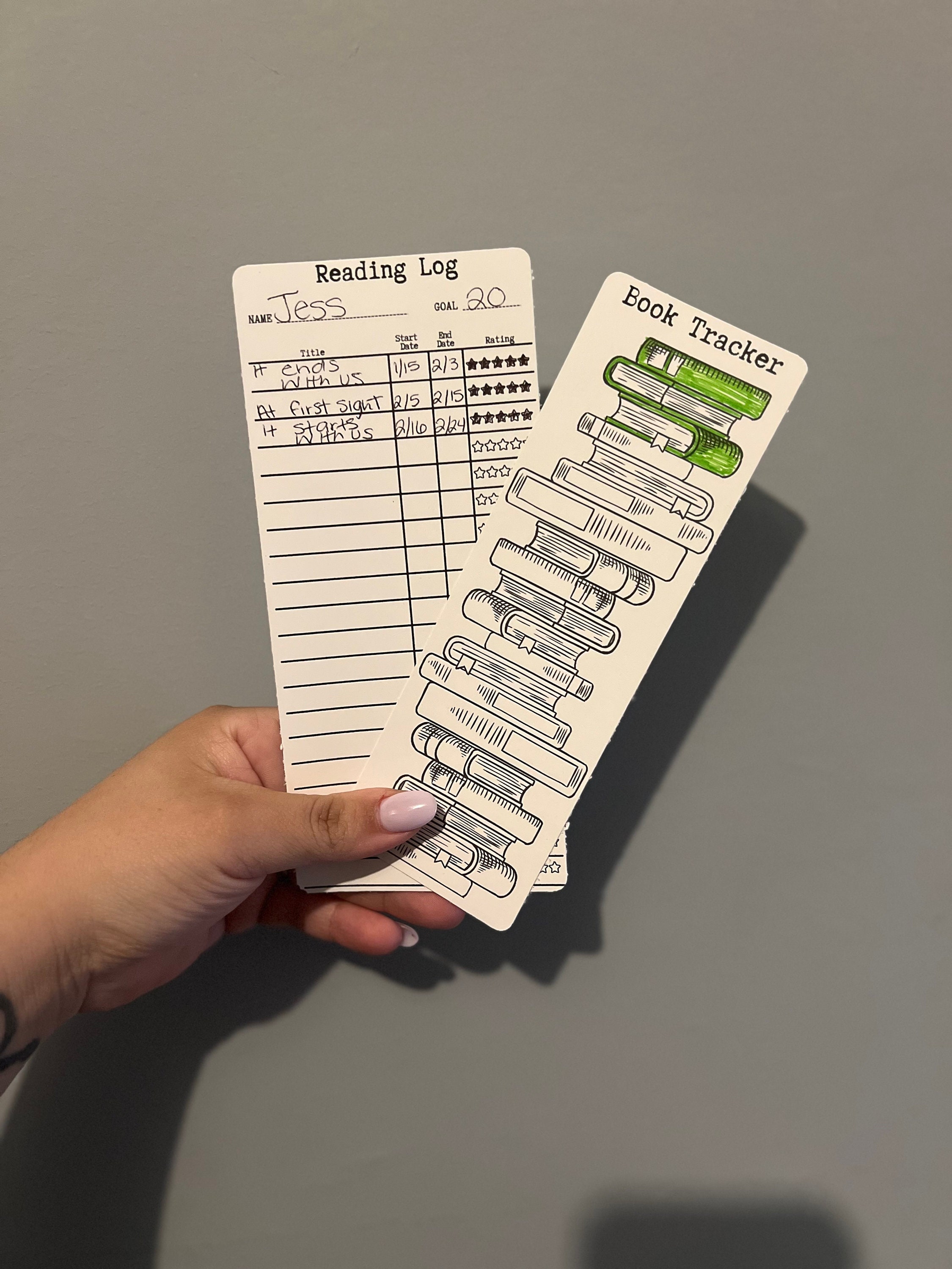 Library Card Bookmark, Reading Log, 2 Pack Bookmarks, Bookmark, Book ...