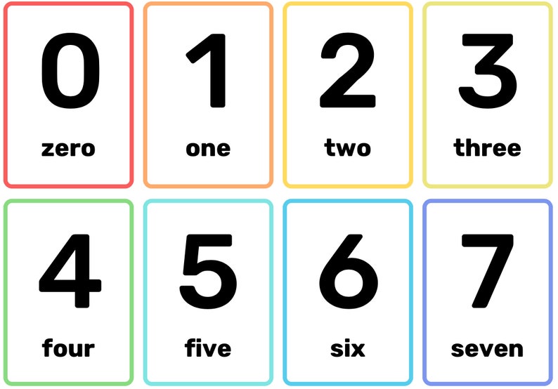 1 15 Number Flash Cards | Etsy