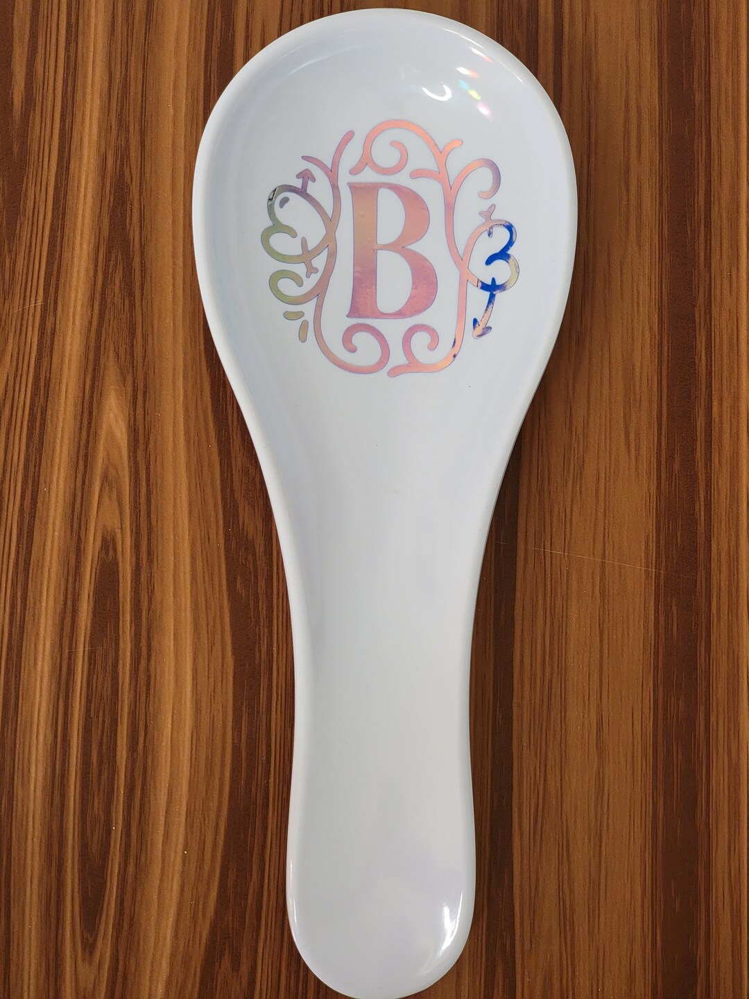 Holographic Monogram Spoon Rest | Valentine's Day Monogram | 26 ...