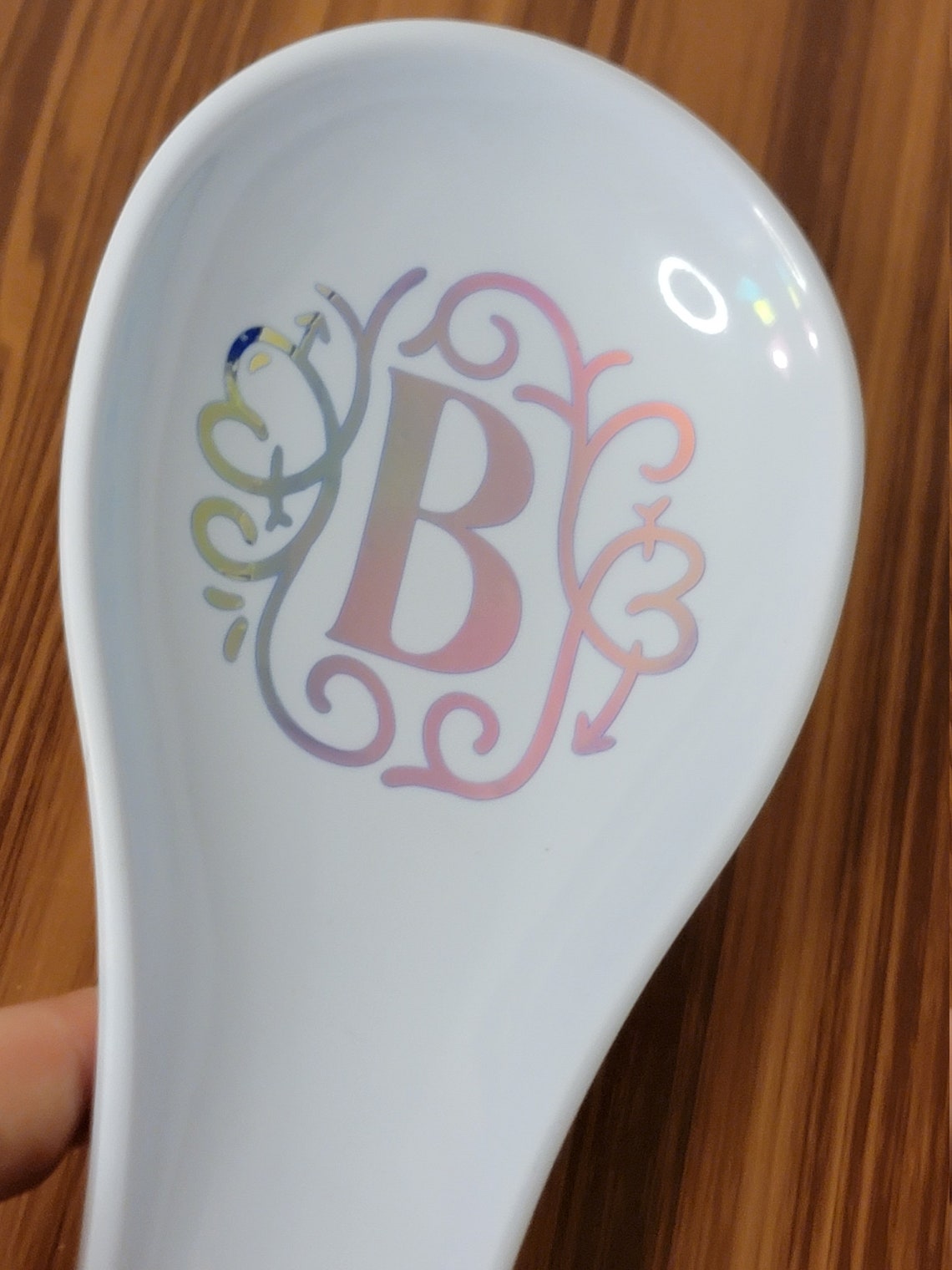 Holographic Monogram Spoon Rest Valentine's Day Monogram 26 Variations ...
