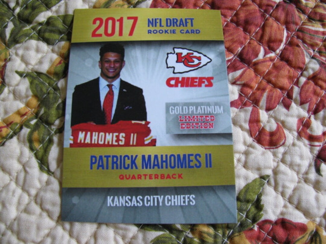 2017 Patrick Mahomes NFL Draft Gold Platinum Rookie Phenoms - Etsy