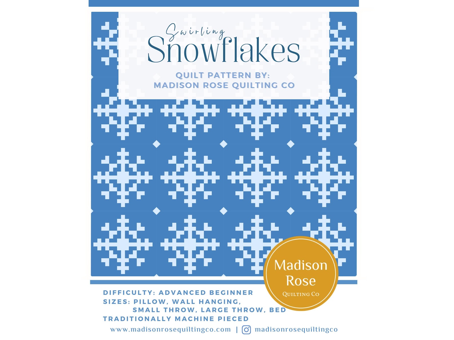 Swirling Snowflakes Quilt Pattern - Digital Download - Etsy