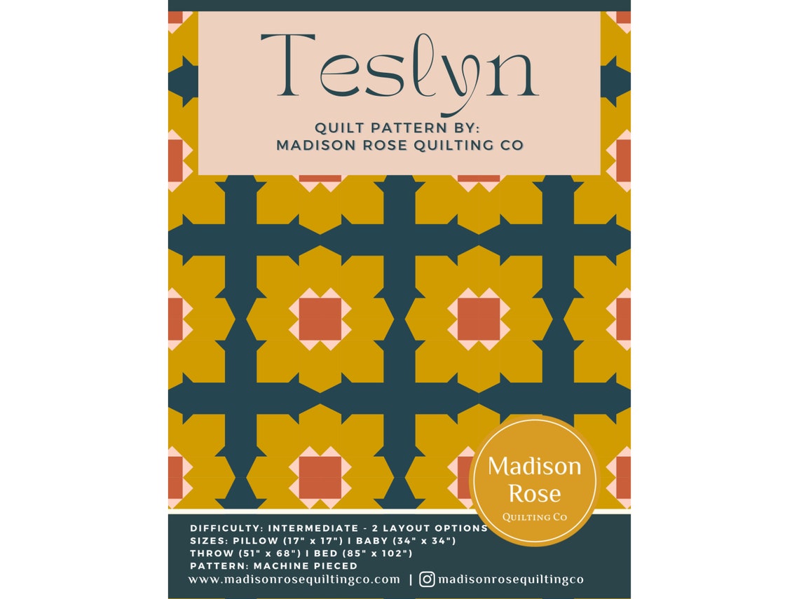 Teslyn Quilt Pattern digital Download - Etsy