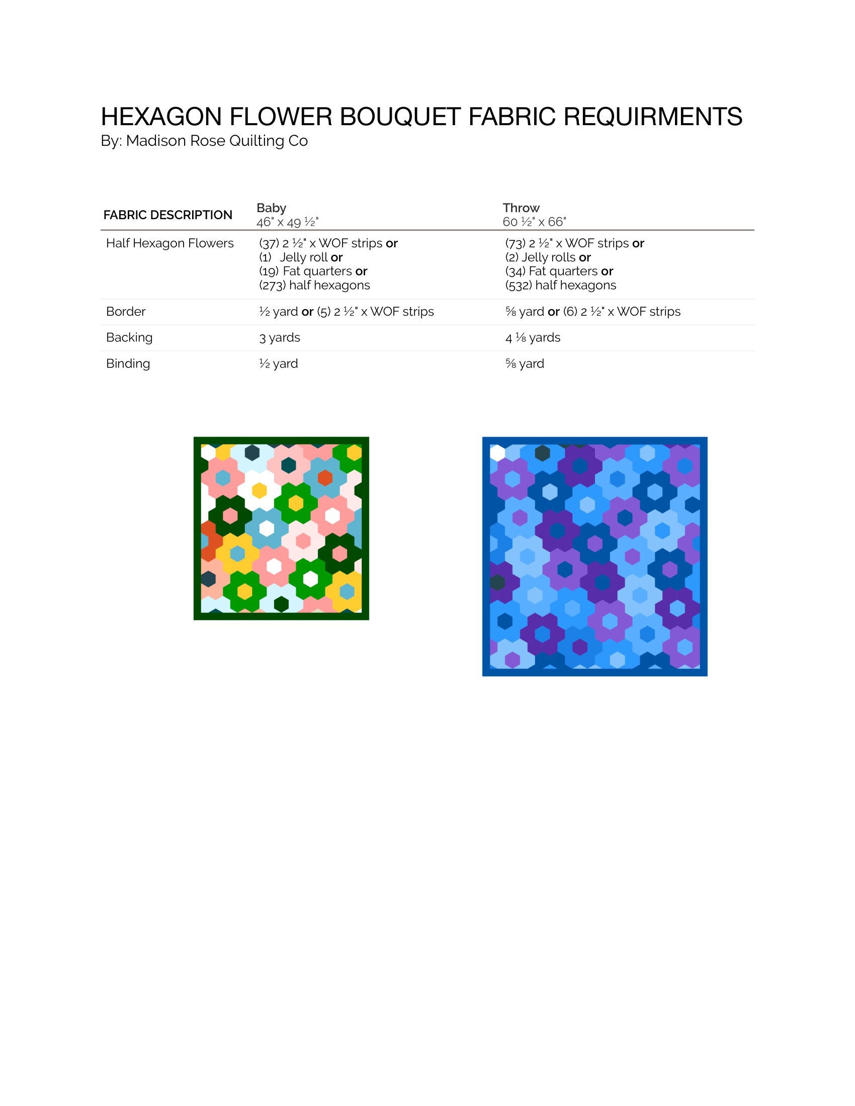 Hexagon Flower Quilt Pattern (digital Download) - Etsy
