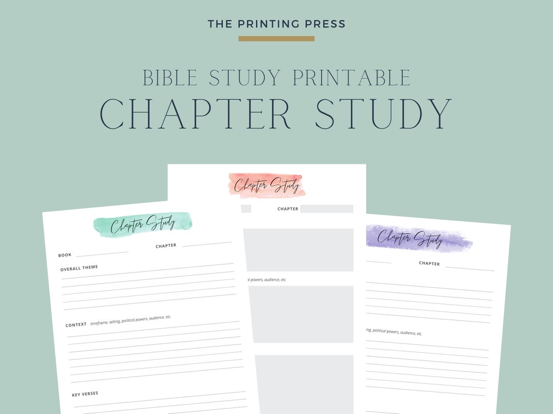 Bible Study, Biblical Chapter Study, Bible Study Template, Bible Study ...