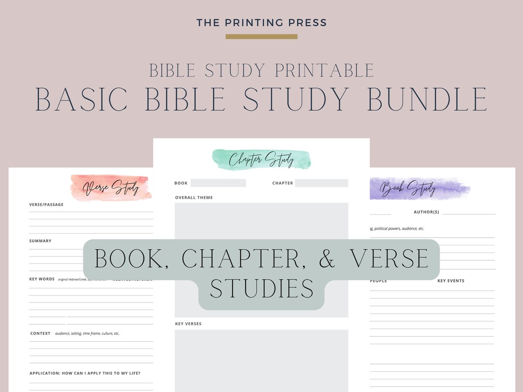 Basic Bible Study Bundle Book Chapter & Verse PDF - Etsy