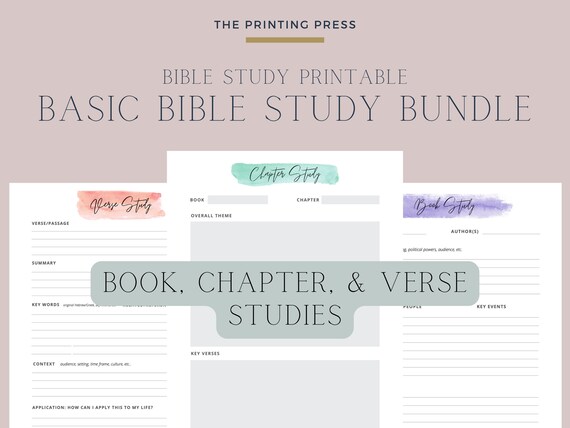 Basic Bible Study Bundle Book Chapter & Verse PDF - Etsy