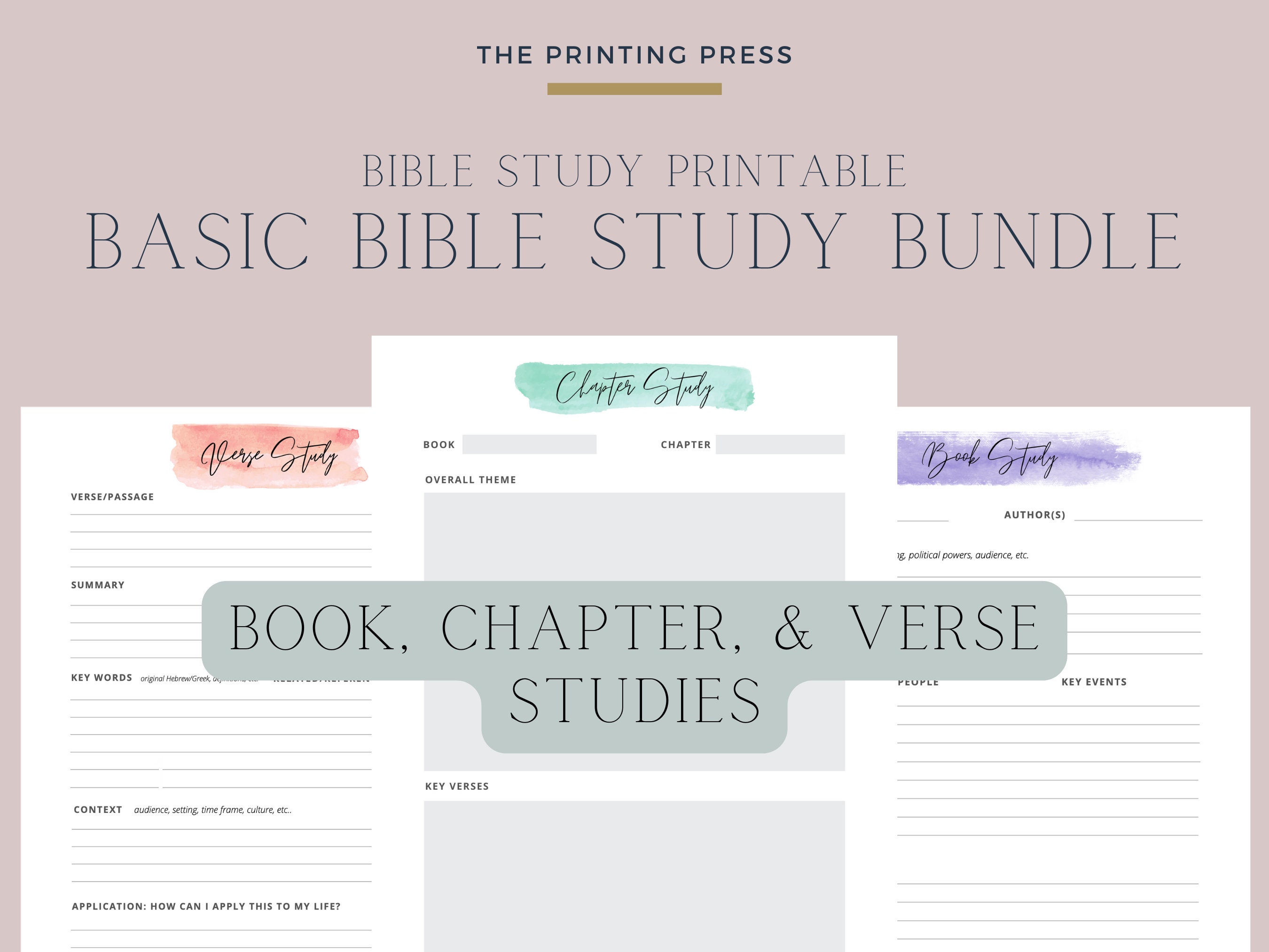 Basic Bible Study Bundle Book Chapter & Verse PDF - Etsy