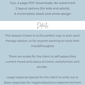 Therapy Session Check In, Therapy Tools, Mental Health Printable ...