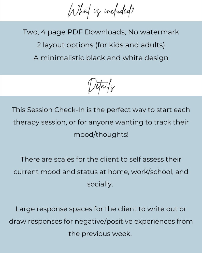 Therapy Session Check In, Therapy Tools, Mental Health Printable ...
