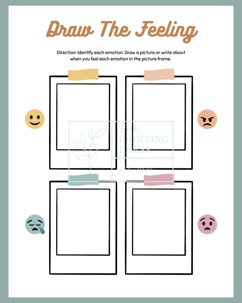 Feelings Worksheet Bundle, Therapy Worksheet for Kids & Teens Printable ...