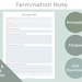 Therapy Termination Note Template, Fillable Counseling Form (digital ...