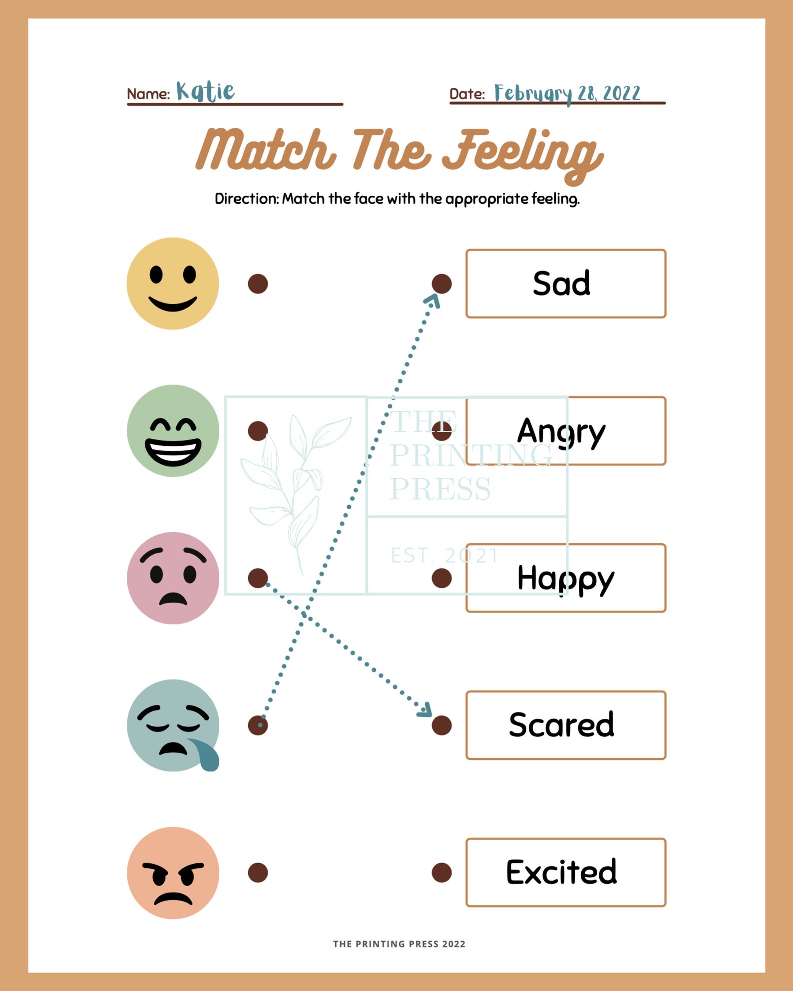 Feelings Worksheet, Mental Health Printable PDF, Identify Emotions ...