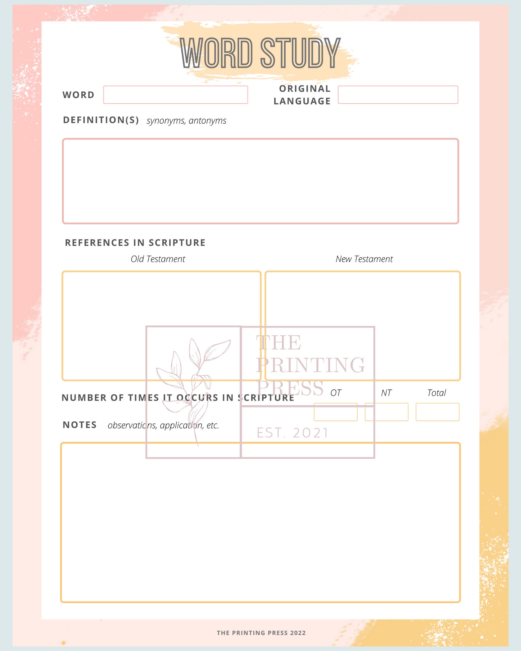 Biblical Word Study, Personal Bible Study Tool. Bible Study Digital ...