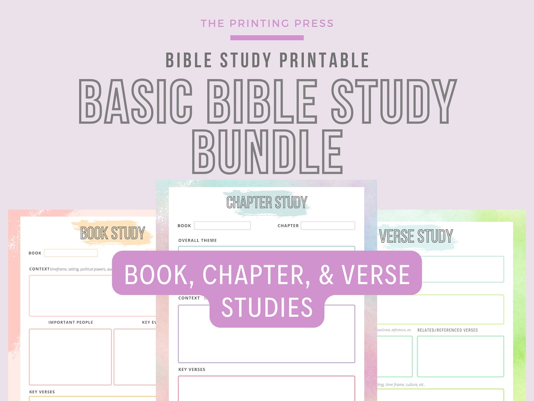 Basic Bible Study Bundle | Book, Chapter, & Verse Bible Study Template ...