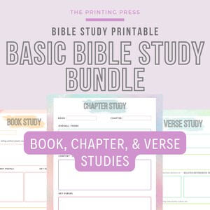 Basic Bible Study Bundle Book Chapter & Verse Bible Study - Etsy