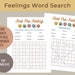 Feelings Word Search Printable PDF, Therapy Printable Worksheets, Child ...