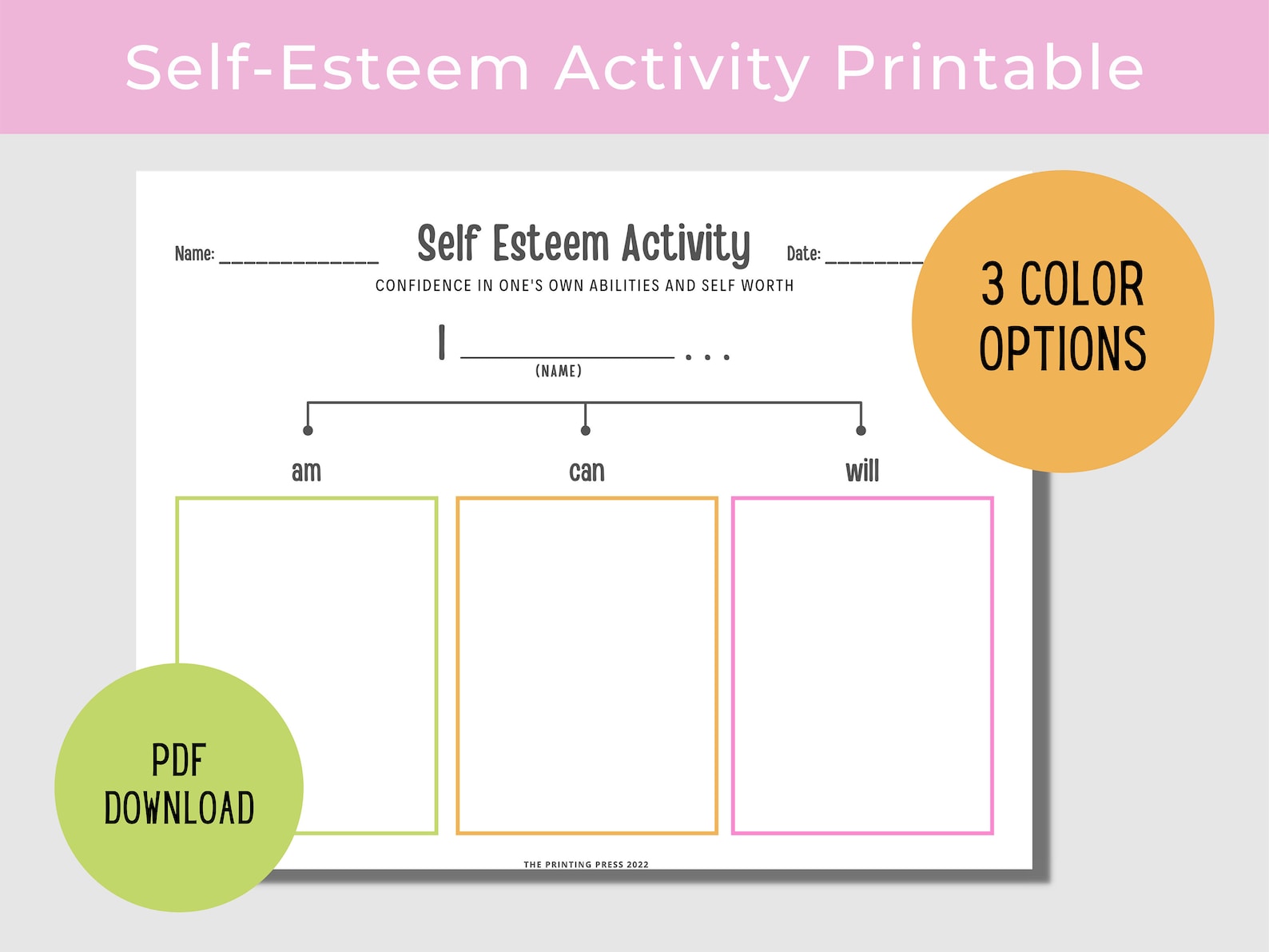 Self Esteem Worksheet for Kids & Teens, Self Esteem Mental Health ...