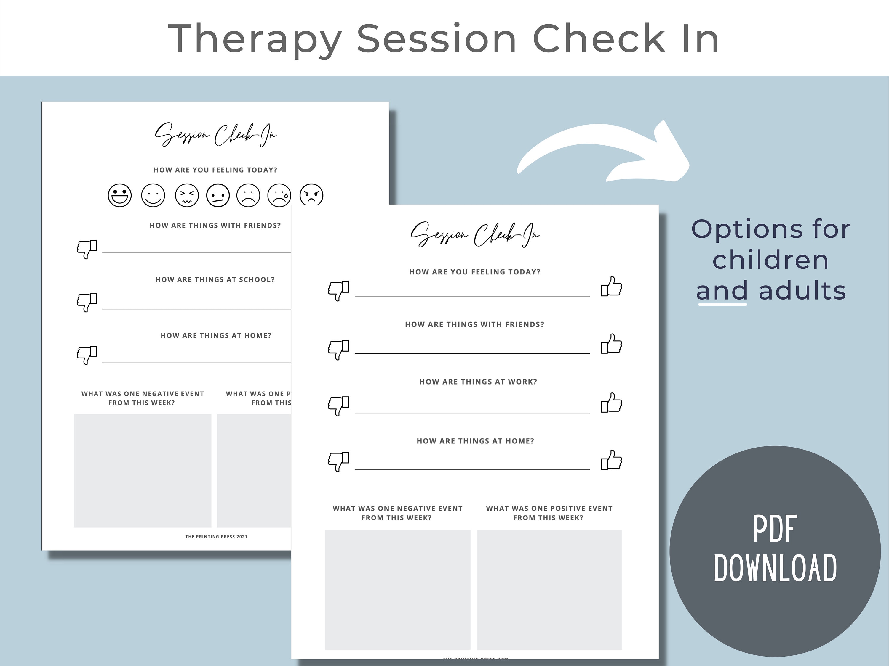 Therapy Session Check In, Therapy Tools, Mental Health Printable ...