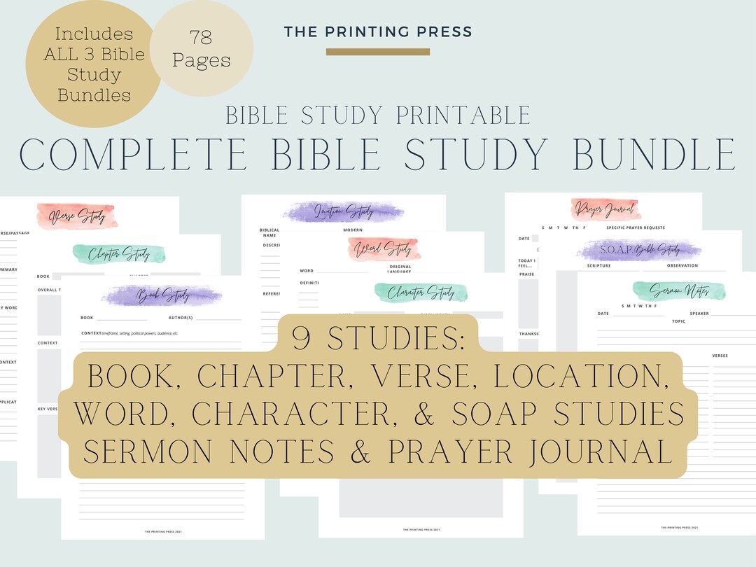 Complete Bible Study Bundle Character Word Location Study - Etsy