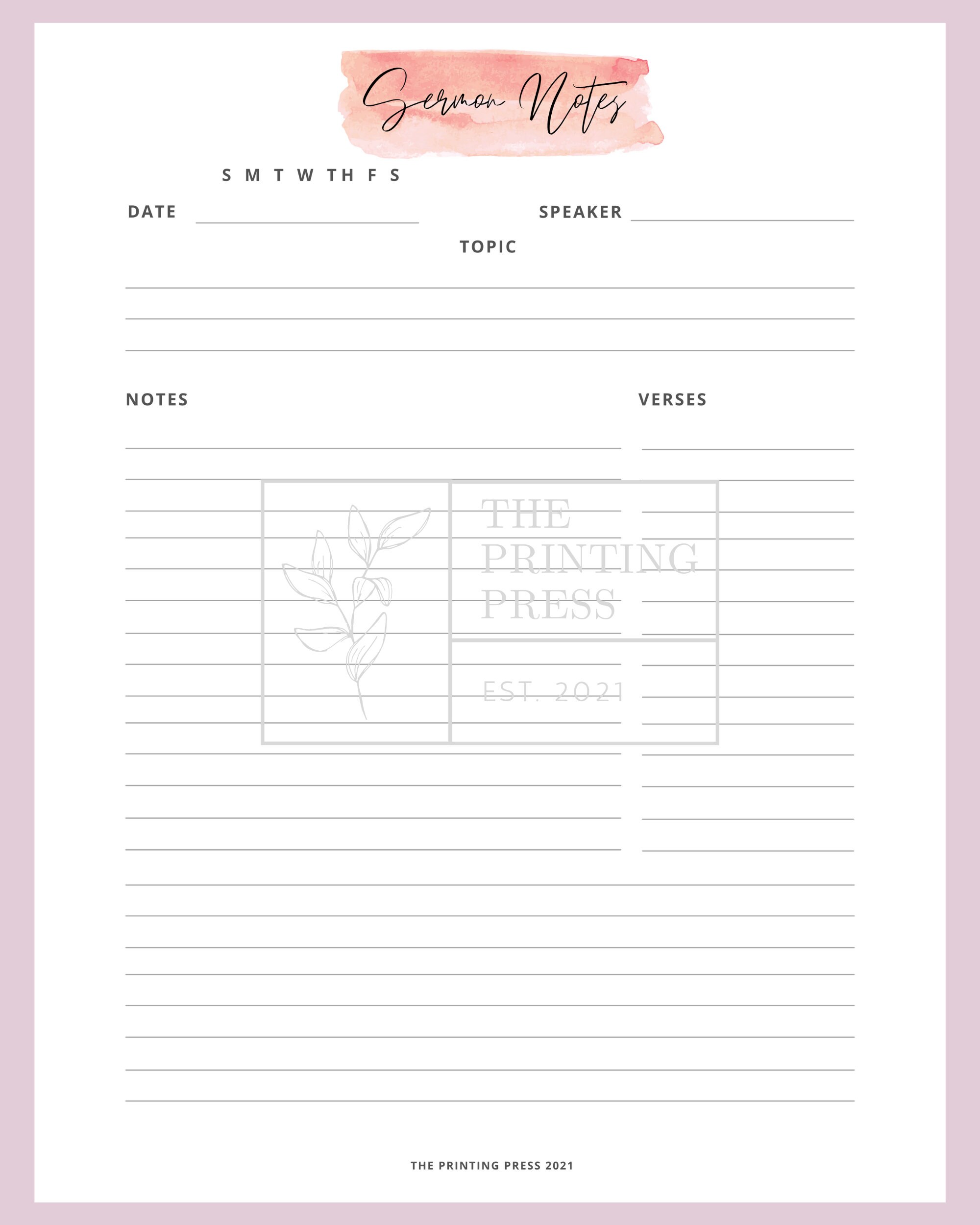 Sermon Notes, Bible Sermon Notes Template, Simple Bible Study, Bible ...