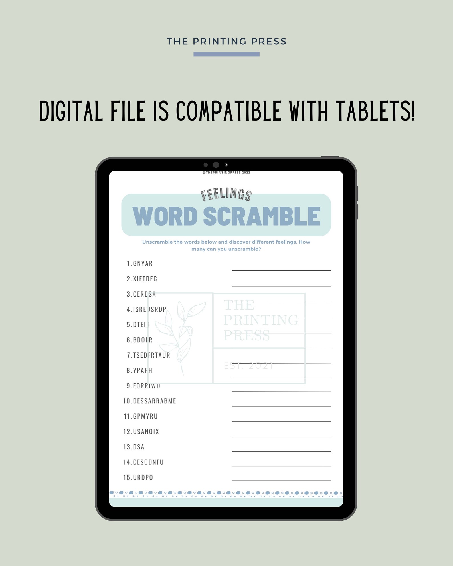 Feelings Word Scramble Game, Mental Health Counseling, School ...