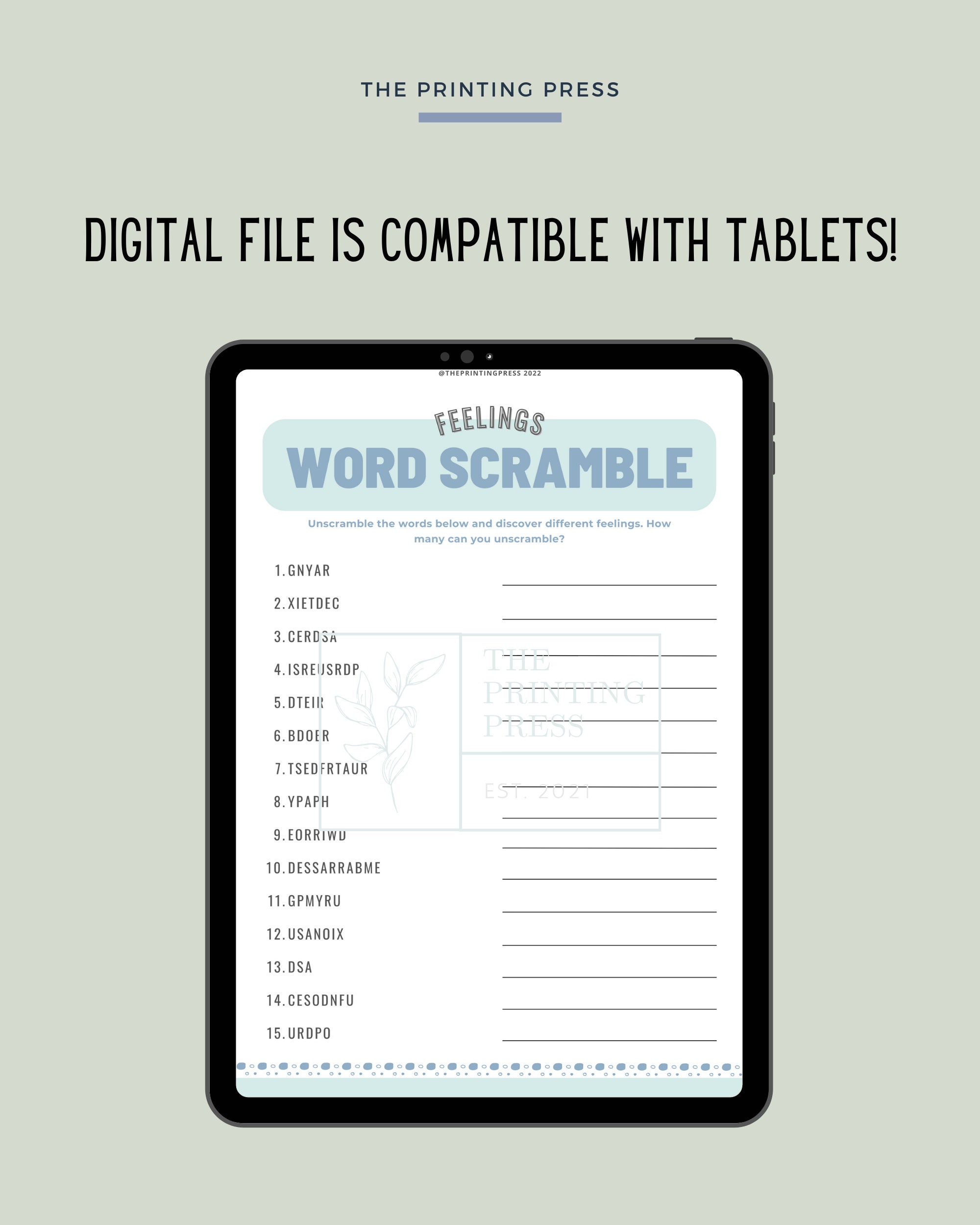 Feelings Word Scramble Game, Mental Health Counseling, School ...