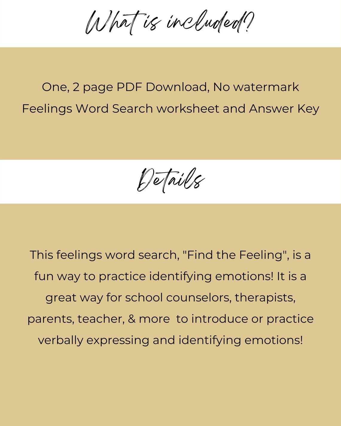 Feelings Word Search Printable PDF, Therapy Printable Worksheets, Child ...