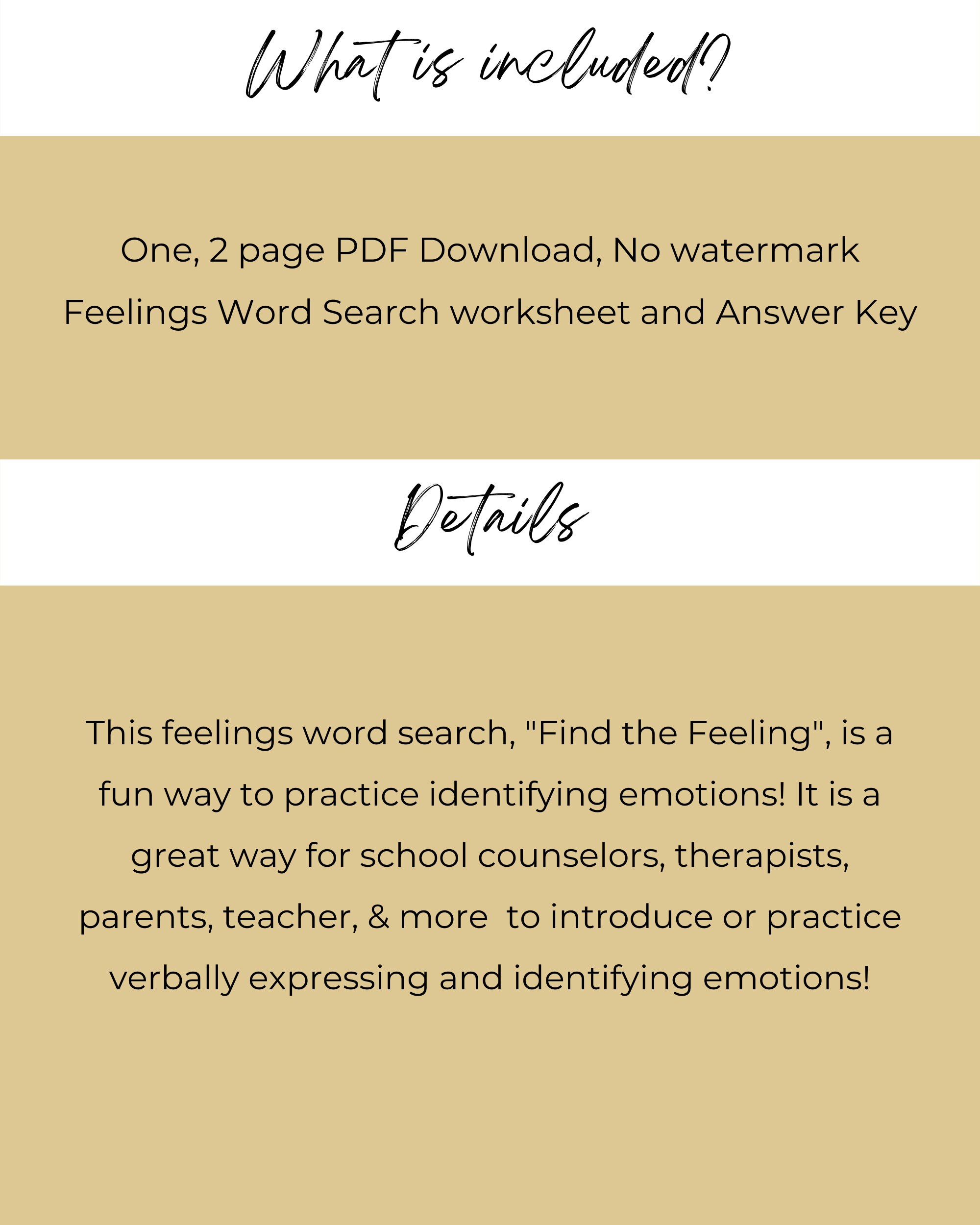 Feelings Word Search Printable PDF, Therapy Printable Worksheets, Child ...