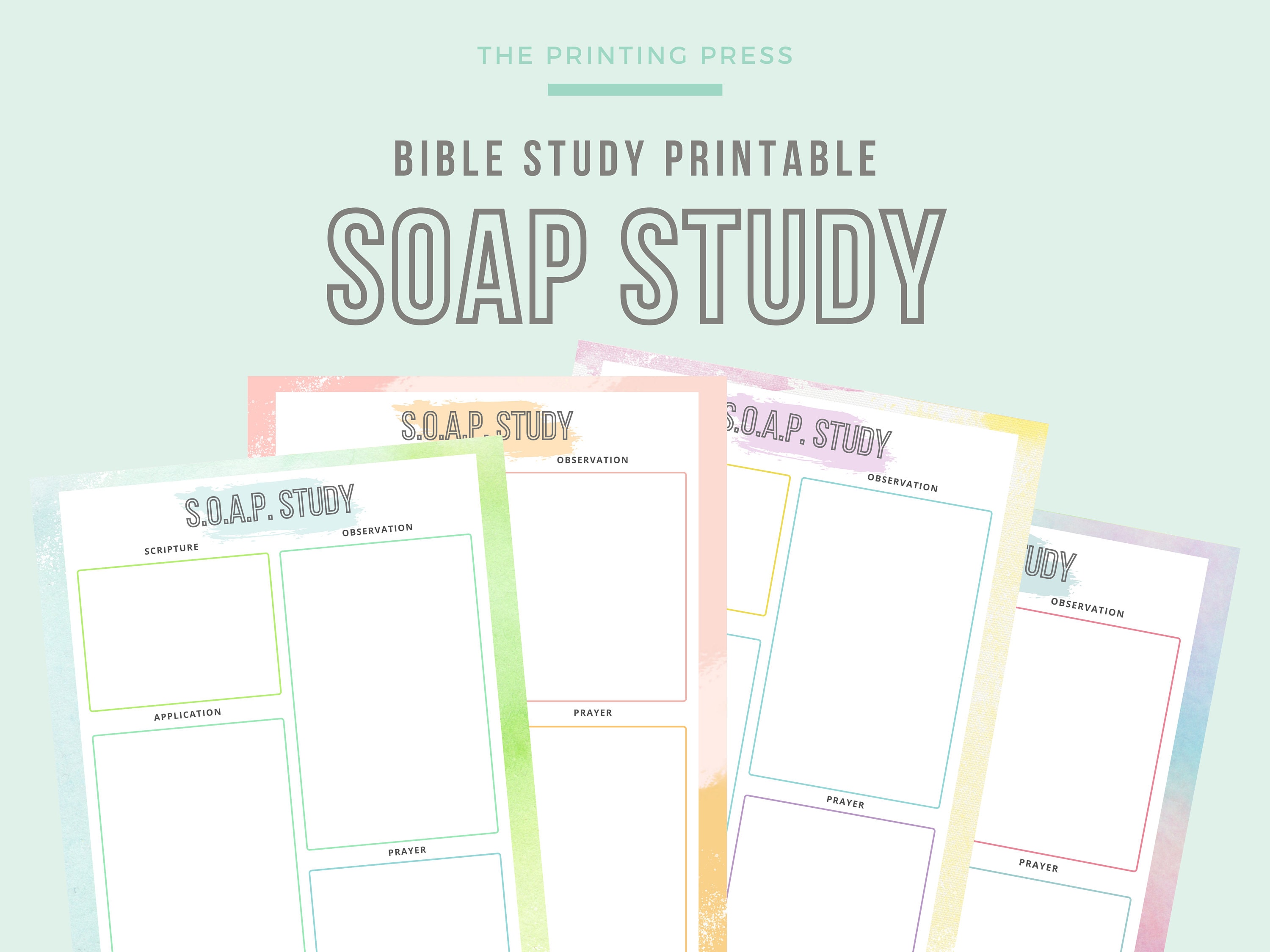 SOAP Bible Study Template, Bible Study Digital Download PDF, Personal ...