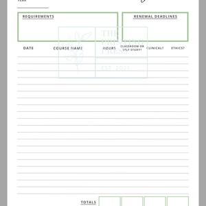 Social Work CE Hours, License Renewal Log, Continuing Education ...