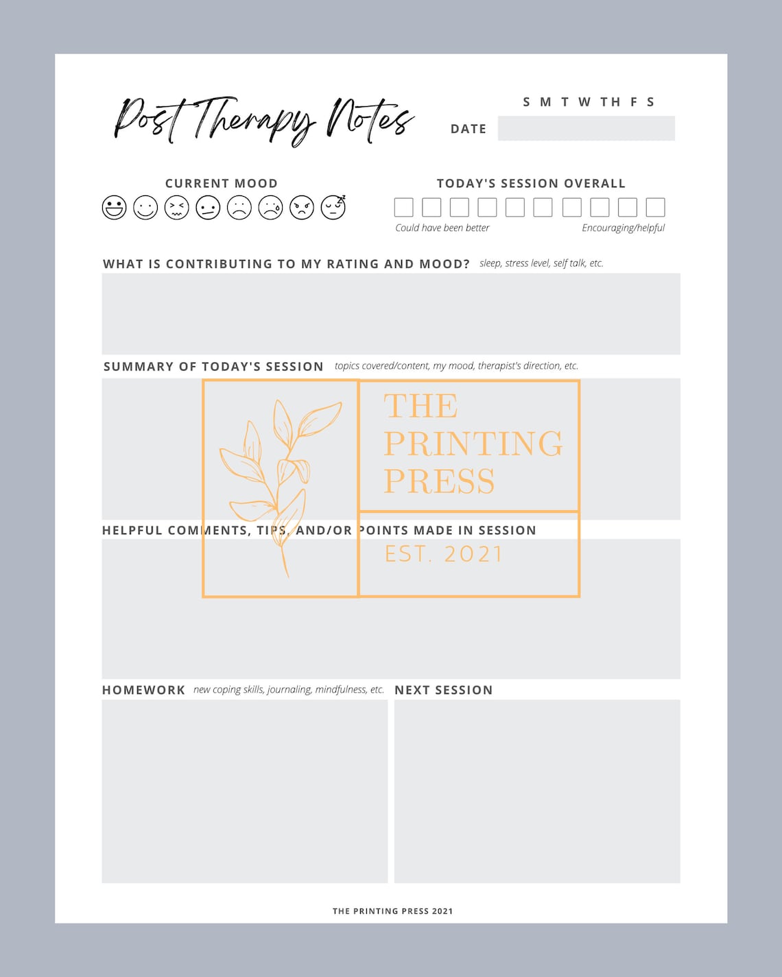 Post Therapy Check in & Notes, Therapy Tools, Digital Therapy Notes ...