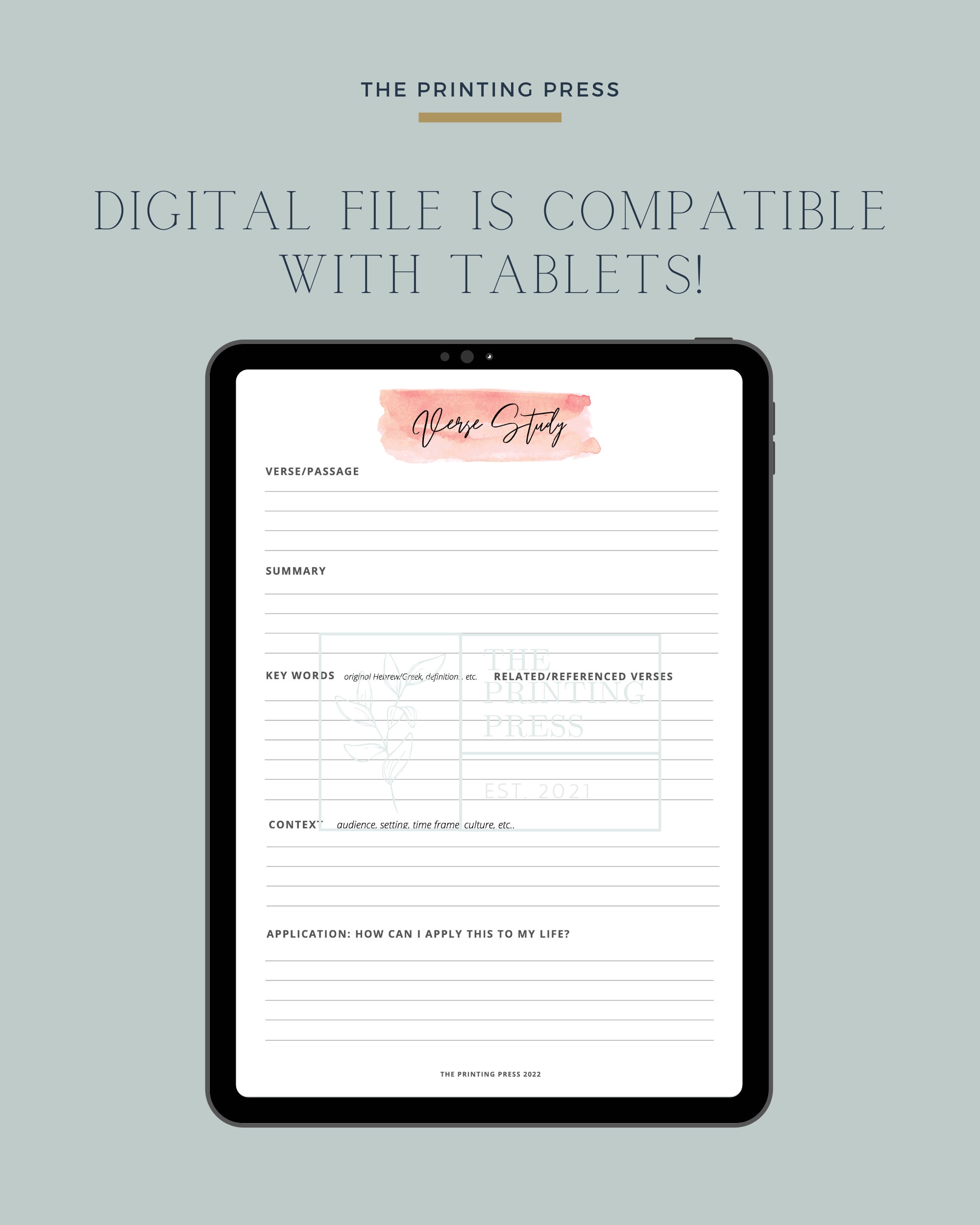 Bible Study Template Bundle | Book, Chapter, Verse (PDF Instant ...