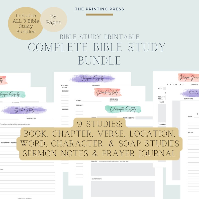 Complete Bible Study Bundle Character, Word, Location Study Book ...
