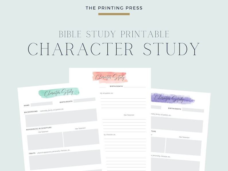 Bible Study Biblical Character Study Bible Study Template - Etsy UK