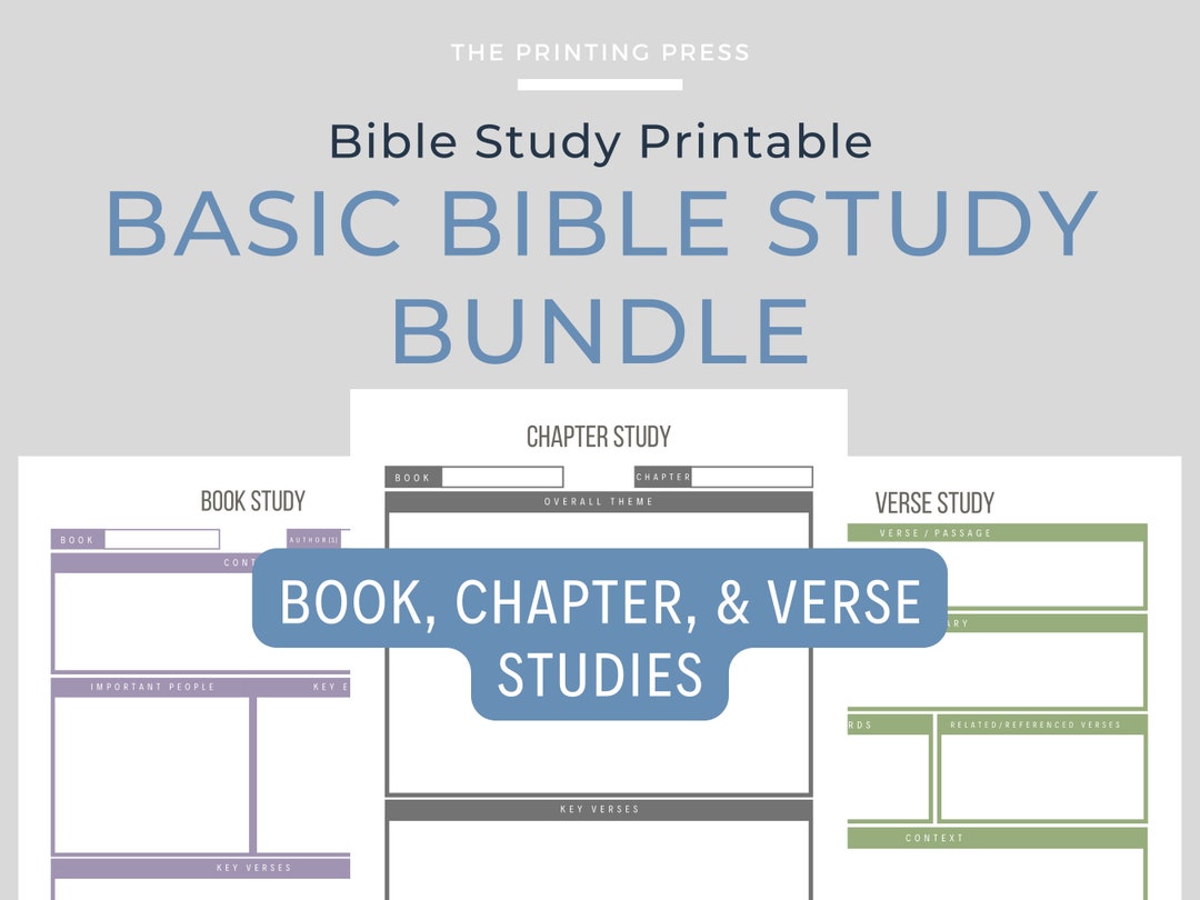 Basic Bible Study Bundle, Bible Book Study, Bible Verse Study ...