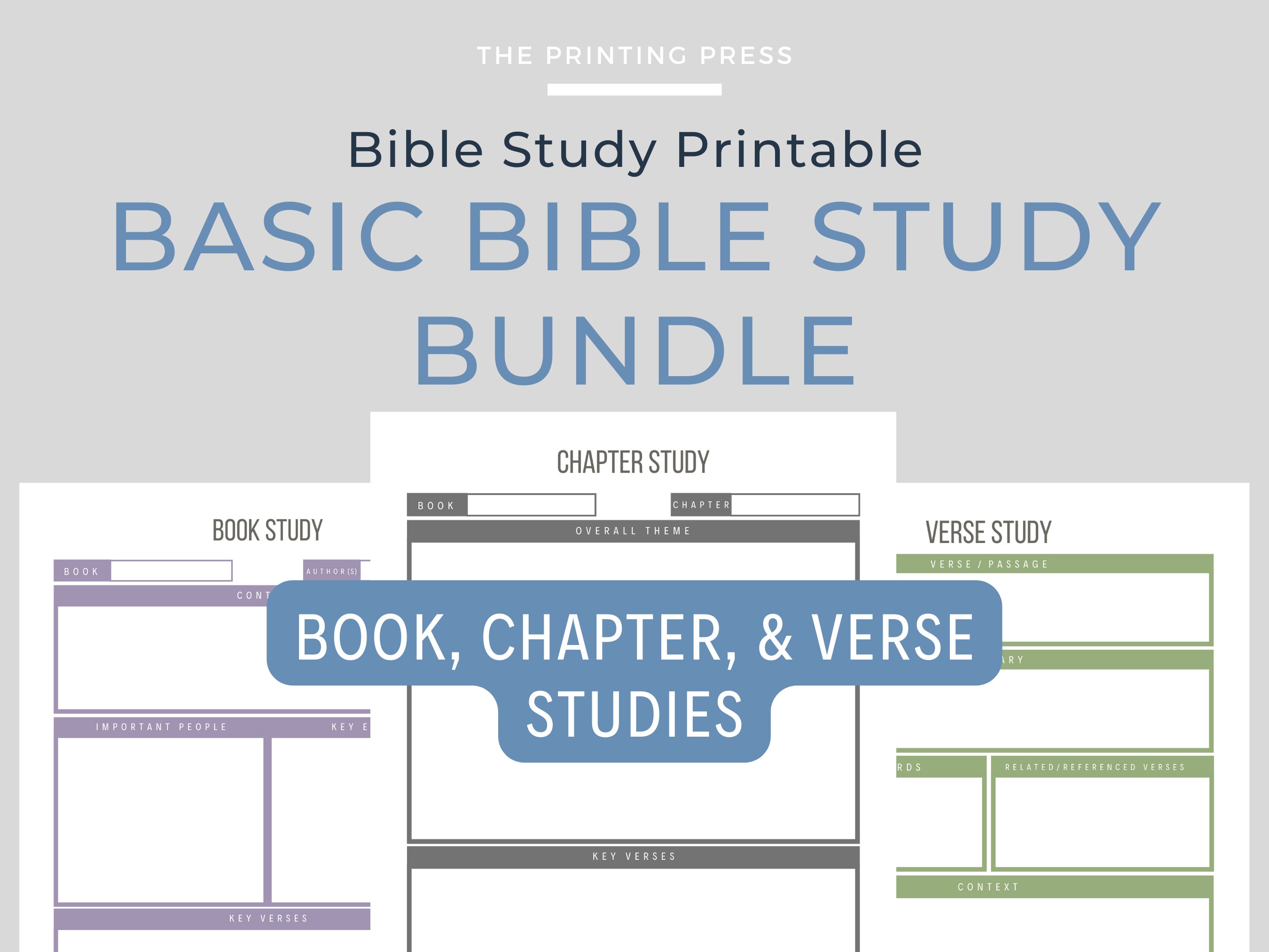 Basic Bible Study Bundle, Bible Book Study, Bible Verse Study ...