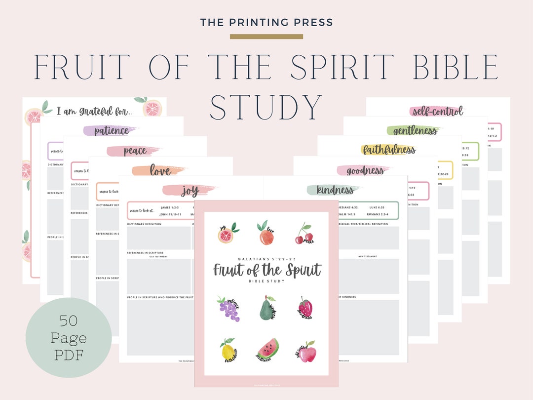 Fruit of the Spirit Bible Study Printable, Bible Study Guide, Galatians ...