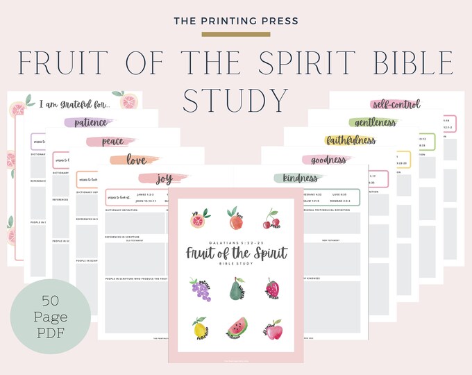 Fruit of the Spirit Bible Study Printable Galatians 5 Bible - Etsy