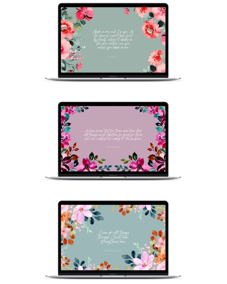 Bible Verse Desktop Wallpaper Bundle, Summer Floral (PNG/JPG) - Etsy
