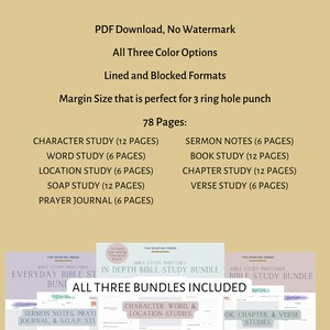 Complete Bible Study Bundle | Character, Word, Location Study | Book ...