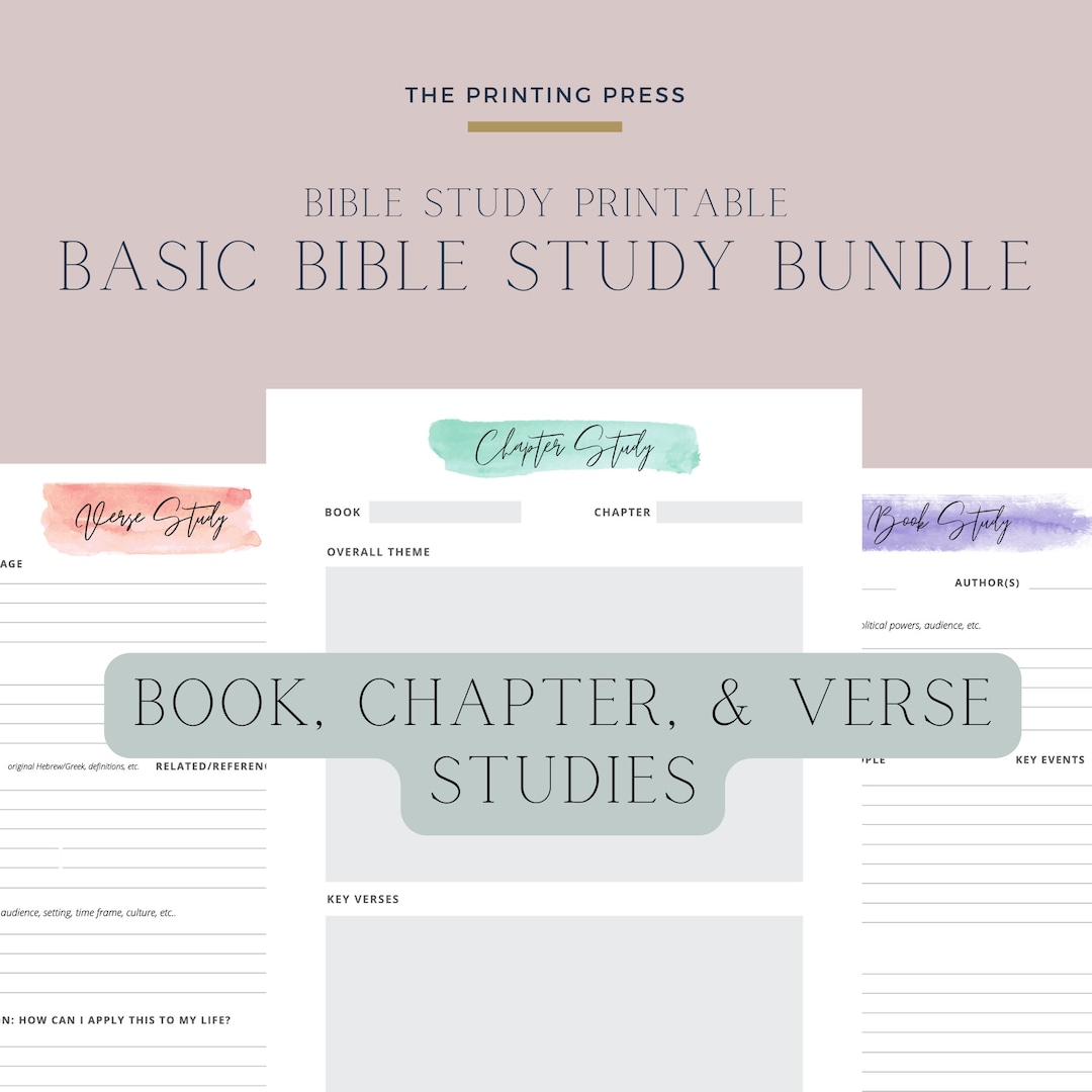 Basic Bible Study Bundle | Book, Chapter, & Verse | PDF Instant ...
