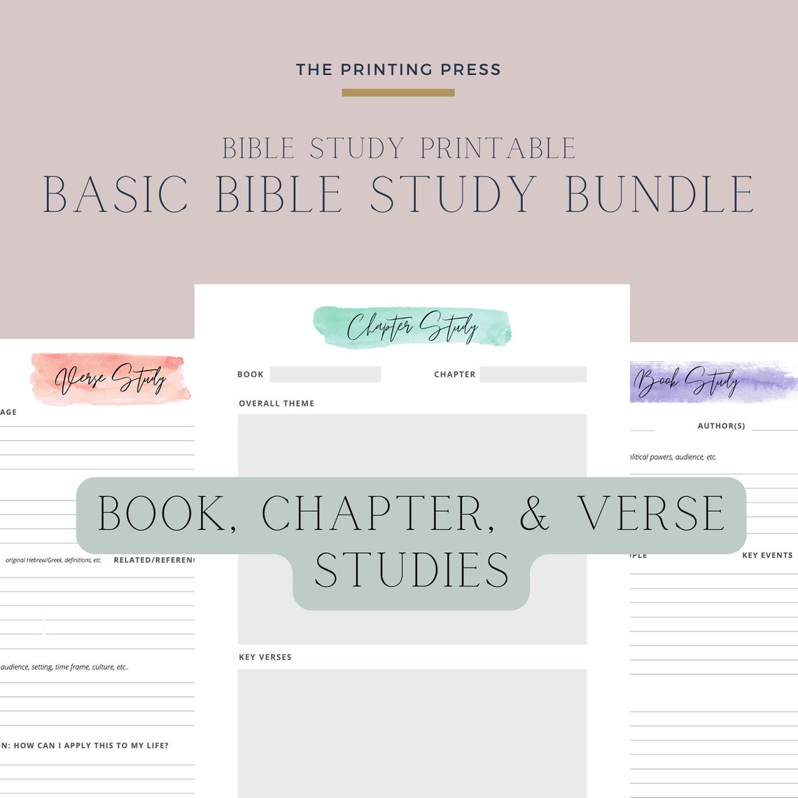Basic Bible Study Bundle Book, Chapter, & Verse PDF Instant Download ...