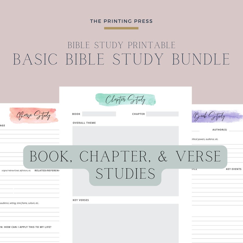 Basic Bible Study Bundle | Book, Chapter, & Verse | PDF Instant ...