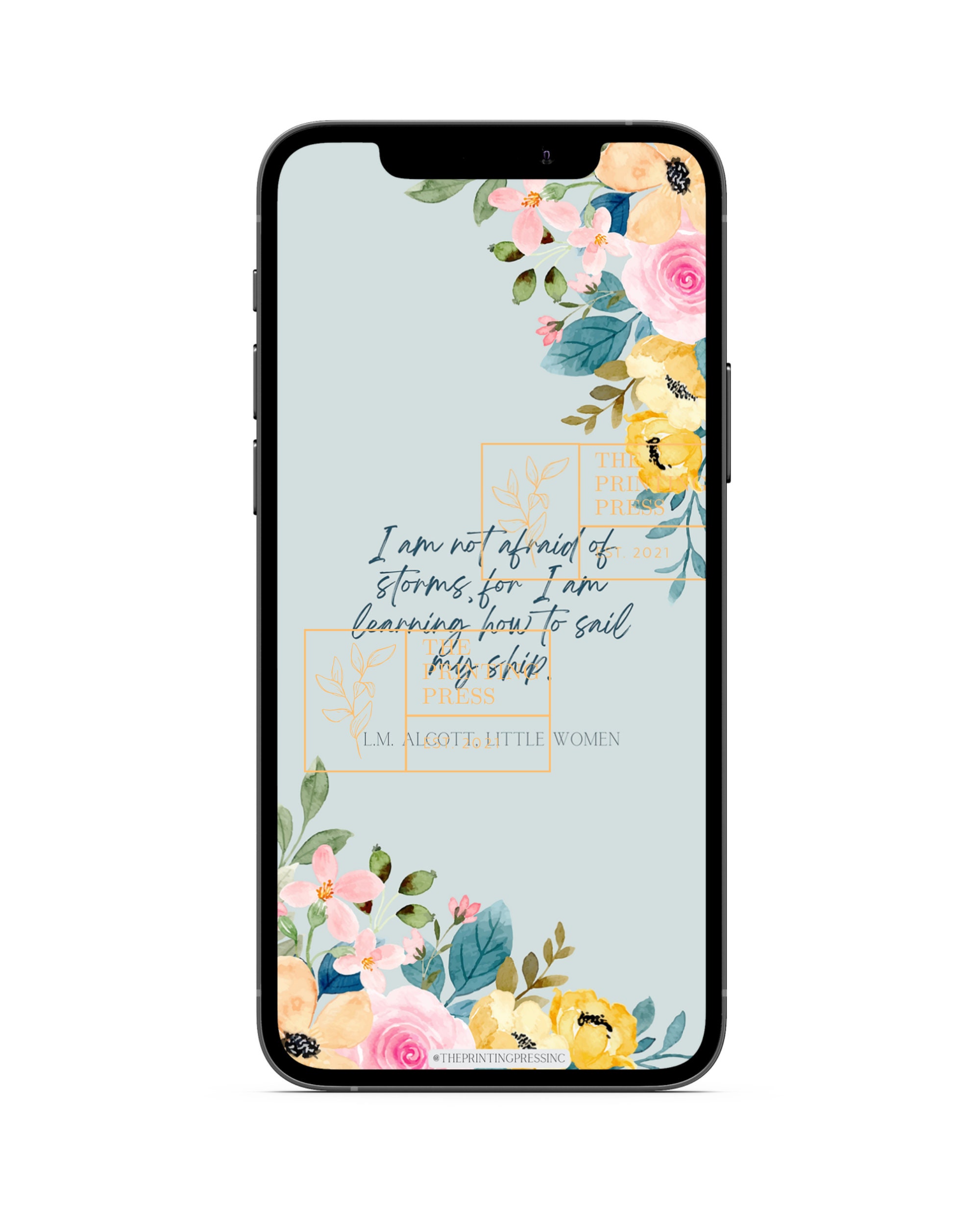 Book Quotes Phone Wallpaper Watercolor Floral Phone Art Jane Austen ...