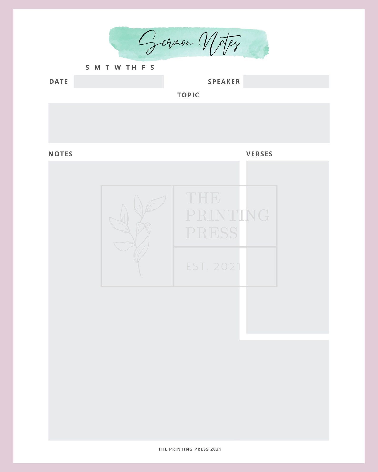 Sermon Notes, Bible Sermon Notes Template, Simple Bible Study, Bible ...