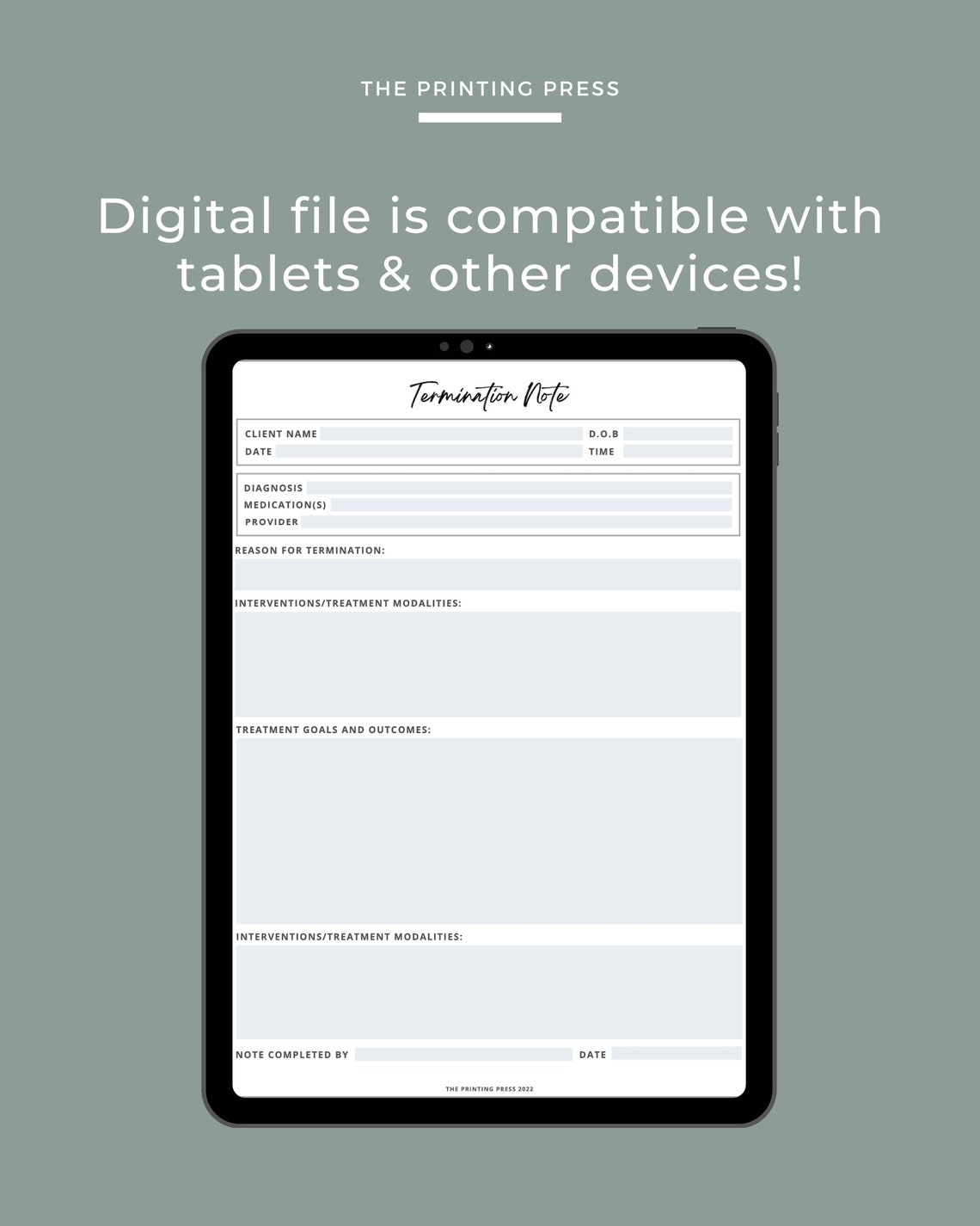 Therapy Termination Note Template, Discharge Note Template, Therapy ...