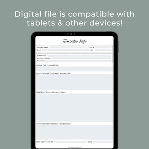 Therapy Termination Note Template, Fillable Counseling Form (digital ...