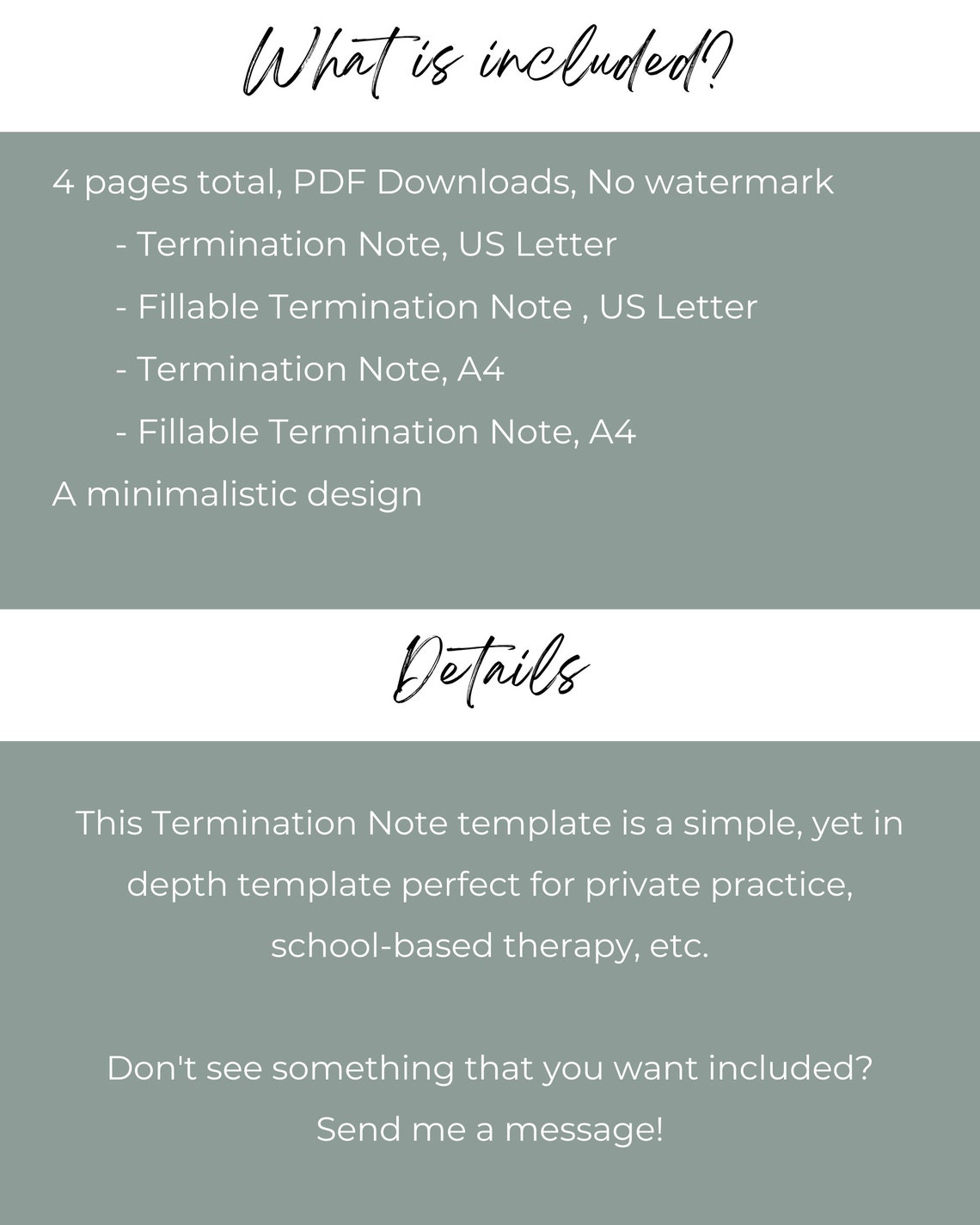Therapy Termination Note Template, Fillable Counseling Form (digital ...