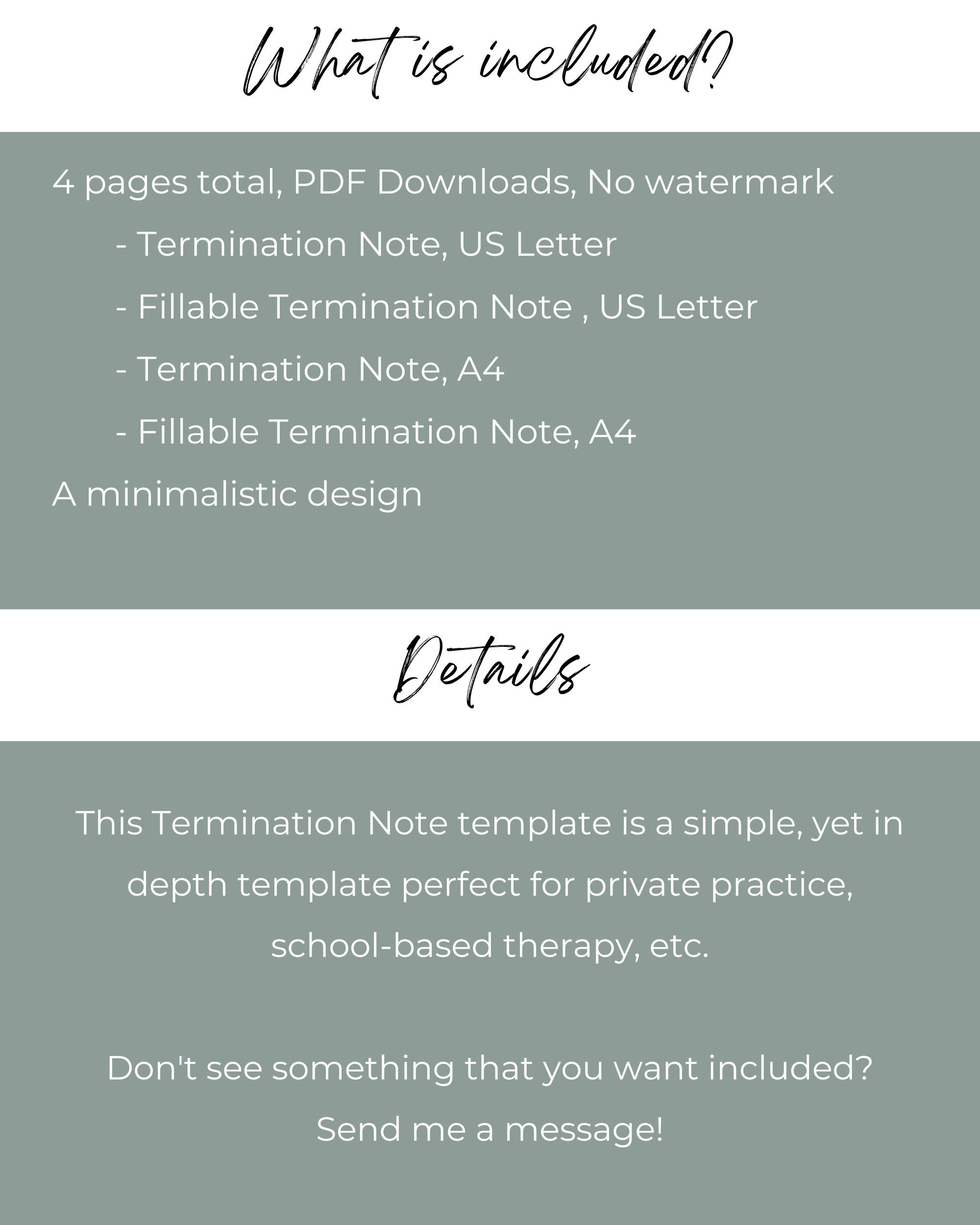 Therapy Termination Note Template, Discharge Note Template, Therapy ...